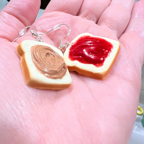 Peanut Butter and Jelly Earrings, Sandwich Earrings, Toast Earrings ...
