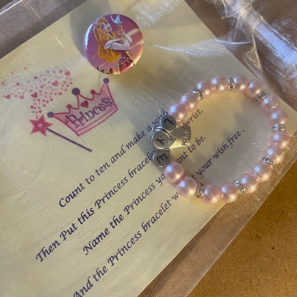 Pink Princess Bracelet, Little Girls Jewelry, Princess Gift, Girls Name ...