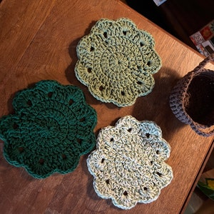 CROCHET PATTERN Succulent Plant Pot Coaster Crochet Pattern Flower Leaf ...
