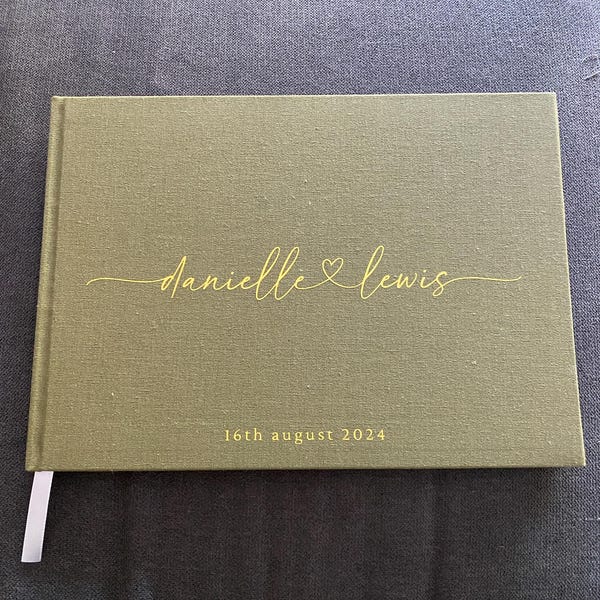 Letter Guest Book Wedding, Wedding Guest Book Blue, Customizable ...