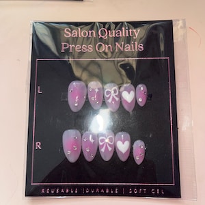 Custom Design No.27 Press on Nails Jelly White & Pink Blush Hand ...