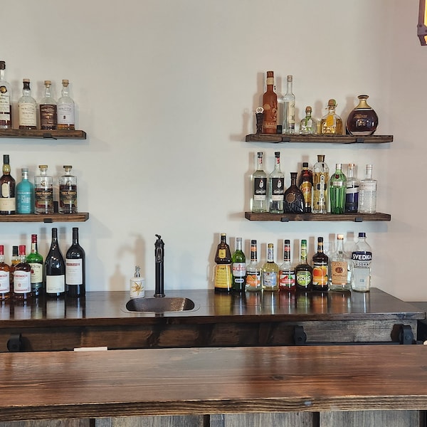 Handmade Custom Floating Shelf: Heavy Duty J Shaped Bracket Modern ...