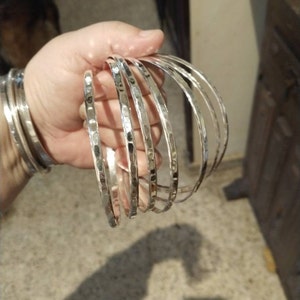 Set of Solid Copper Bangles / Set of 7 Pc Hammered Bangles / Pure ...