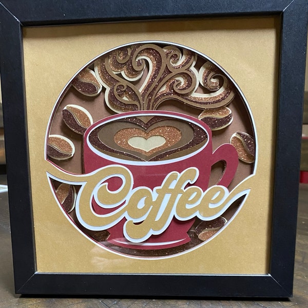 Coffee Shadow Box Svg, Shadow Box Svg, Coffee Svg, Cricut Svg, Card ...
