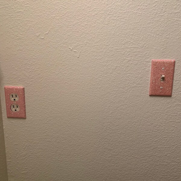 Light Pink Glitter- Opal Piglet - Light Switch & Outlet Covers - Rustic ...