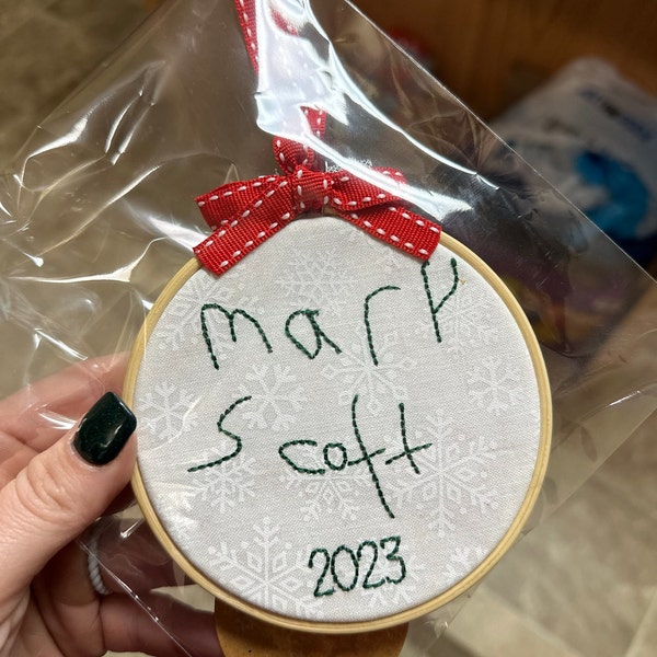 Monogrammed Custom Handwriting Christmas Ornament - Personalized ...