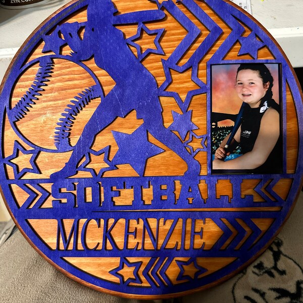 Monogram Softball SVG - Laser Cut Files - Girls Softball SVG - Sports ...