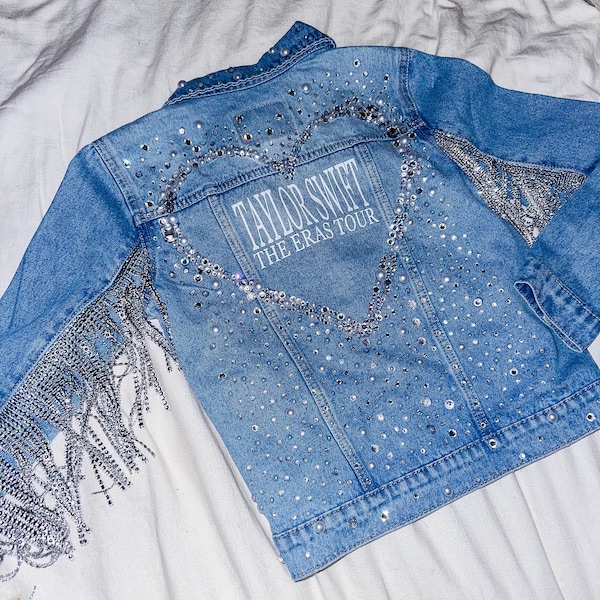 Eras Tour Jean Bedazzled Jacket - Etsy