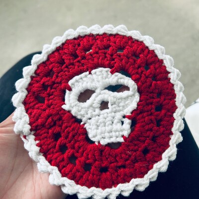 Crochet Pattern Mr Bones Skull Coaster Digital PDF - Etsy