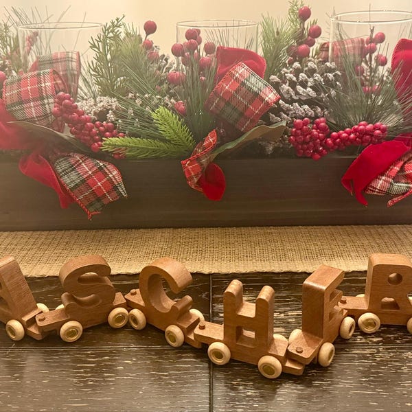Wooden Train With Name-personalized Train-name Toy-wooden Custom Train ...