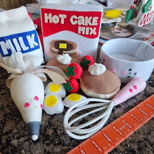 Felt Play Food Set: Pretend Play Hotcakes, Montessori Kitchen - Etsy