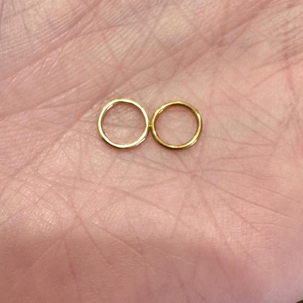 14K Solid Gold Hinged Clicker Hoop Belly Button Hoop Huggie Hoop ...