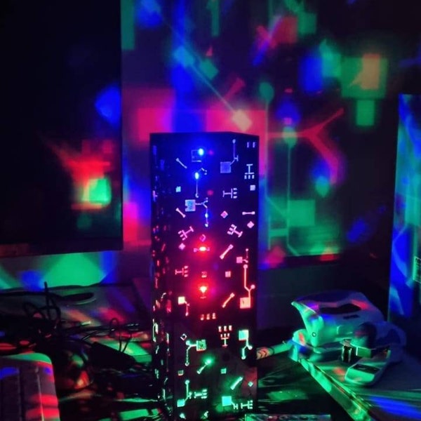 Cyberpunk Futuristic Night Lamp Neon Inclined Lines Sci-fi Contemporary ...