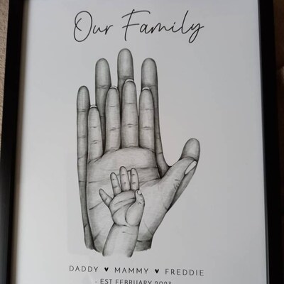 Family Hands Print Personalised Family Portrait Print Same - Etsy