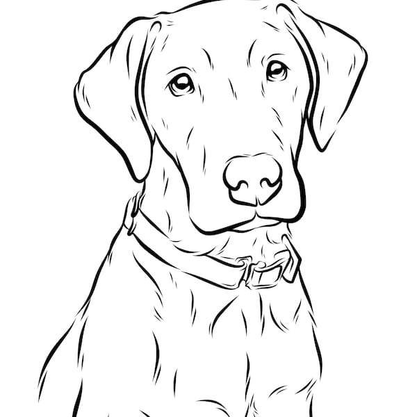 Custom Line Drawing Pet| Dog Portrait INK| Tattoo Commission| Line Art ...