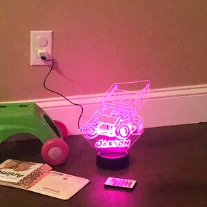 Sprint Racing Car Night Light, Personalized Free, LED Night Lamp, With ...