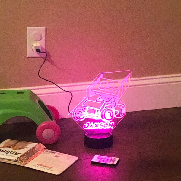 Sprint Racing Car Night Light, Personalized Free, LED Night Lamp, With ...