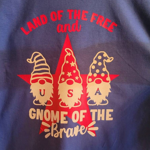 Land of the Free and Gnome of the Brave, 4th of July Gnome SVG ...