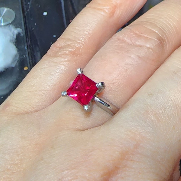Square (princess) Lab Grown Ruby - Etsy