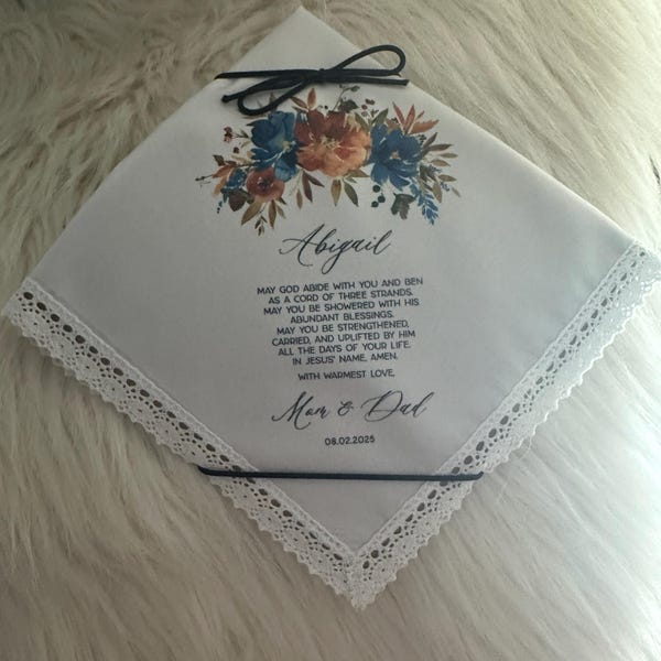 Photo Handkerchief, Photo Bereavement Gift, Custom Hanky, Photo Funeral ...