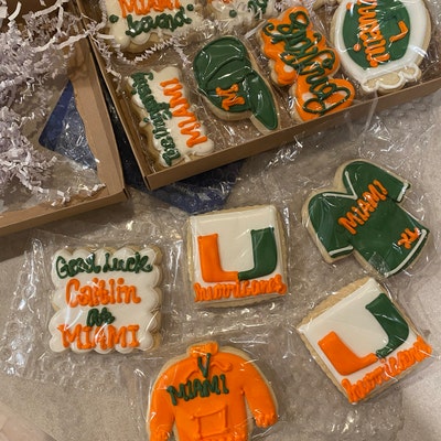 Miami Hurricanes Theme Sugar Cookies - Etsy