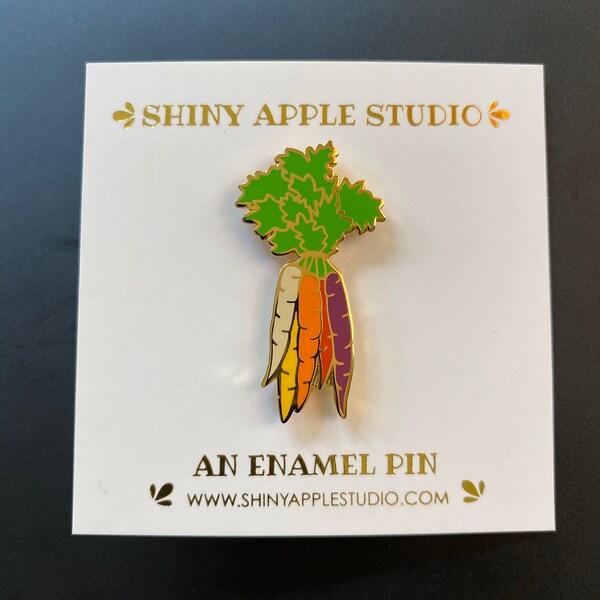 Rainbow Carrots Enamel Pin - Vegetable Colorful Produce// Lapel Pin ...