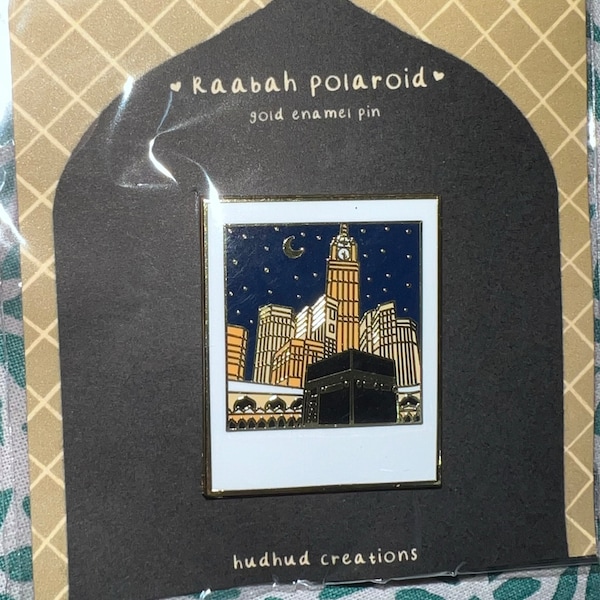 Enamel Pin-kaabah Polaroid Gold Enamel Pin, Muslim Pin, Kabah Enamel ...