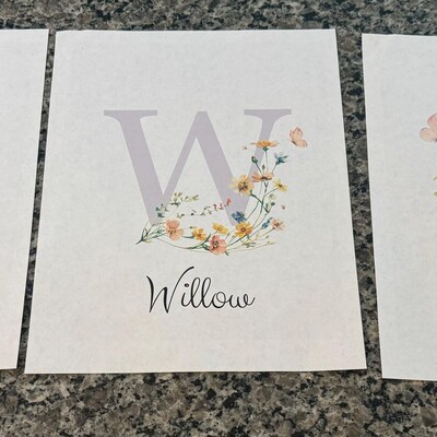 Custom Wildflowers Prints Floral Nursery Wall Art, Boho, Baby Girl ...