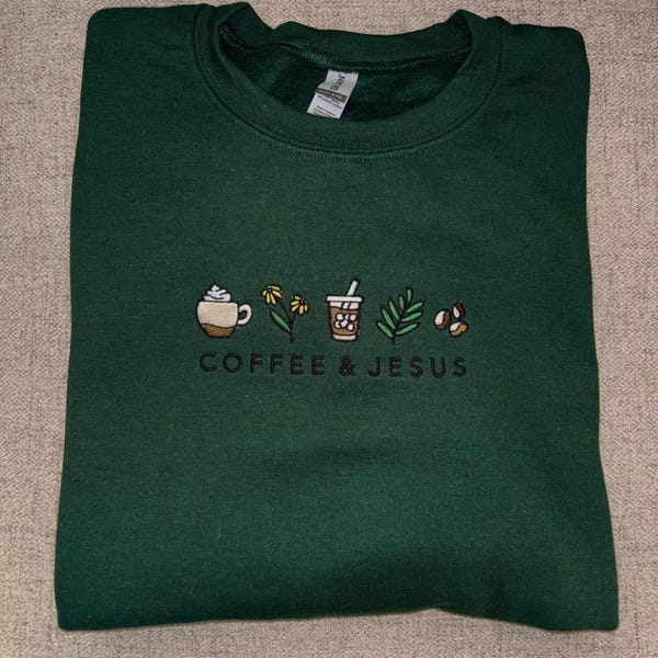 Coffee & God Embroidery File - Coffee Lover Embroidery - Religious ...