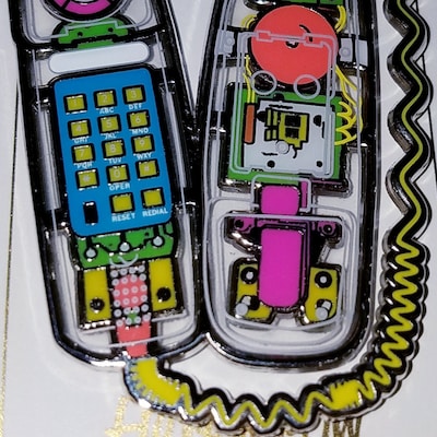 90s Clear Neon Phone Deluxe Enamel Pin V2.0 90s Nostalgia Nineties ...