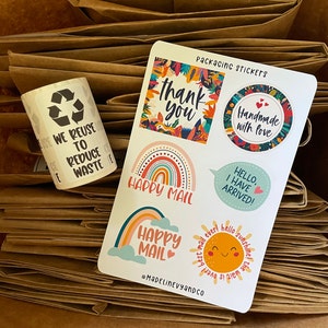We Reuse to Reduce Waste Stickers, Business Packaging Stickers ...