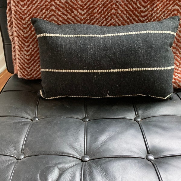 Long Lumbar, Black Striped Lumbar Pillow, BIRCH, 14x36, 20x54, Lumbar ...