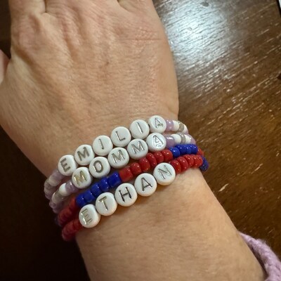 Pastel Bracelets, Easter Stretch Bracelets, Spring Jewelry, Seed Bead ...