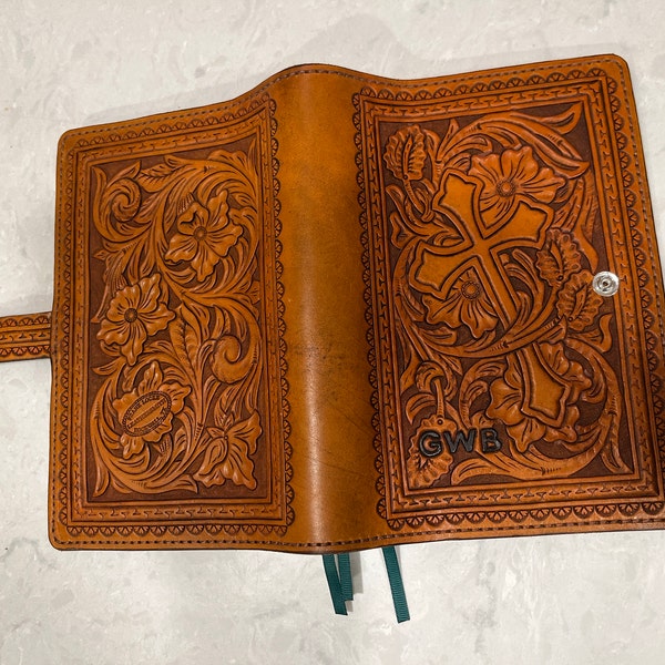 Hand Tooled Leather Junior Portfolio - Etsy