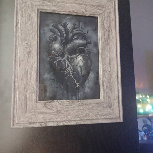 Black Heart Art Print, Vintage Poster, Art Poster Print, Dark Academia ...