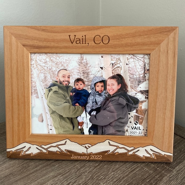 Mountains Personalized Engraved Picture Frame, Any Text - Etsy