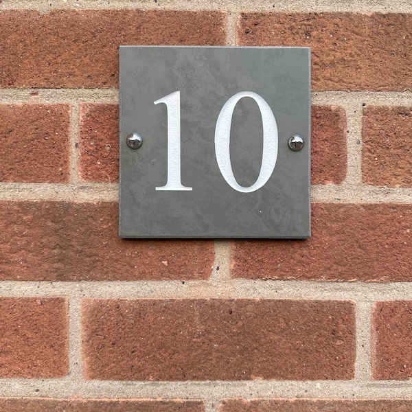 Smoky Green Slate Square House Number 15cm X 15cm - Etsy UK