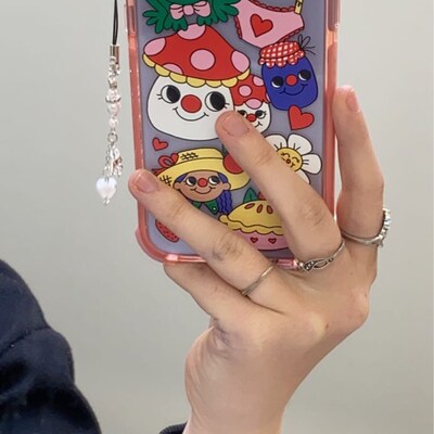 Pretty Pearl Angel Wing Heart Phone Charm / Strap - Etsy UK