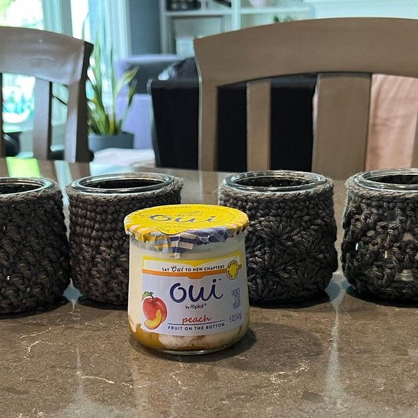 Set of 5 Oui Yogurt Crocheted Jar Covers - Etsy