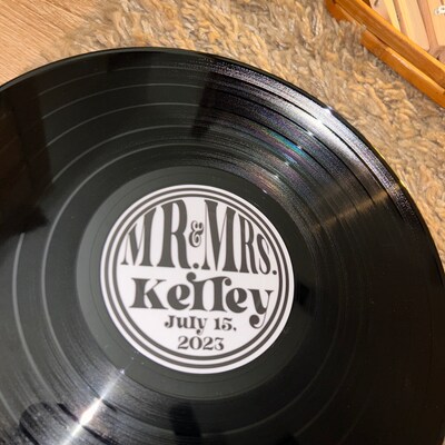 Vintage Mr. & Mrs. Vinyl Record Sticker for Wedding Guest Book ...