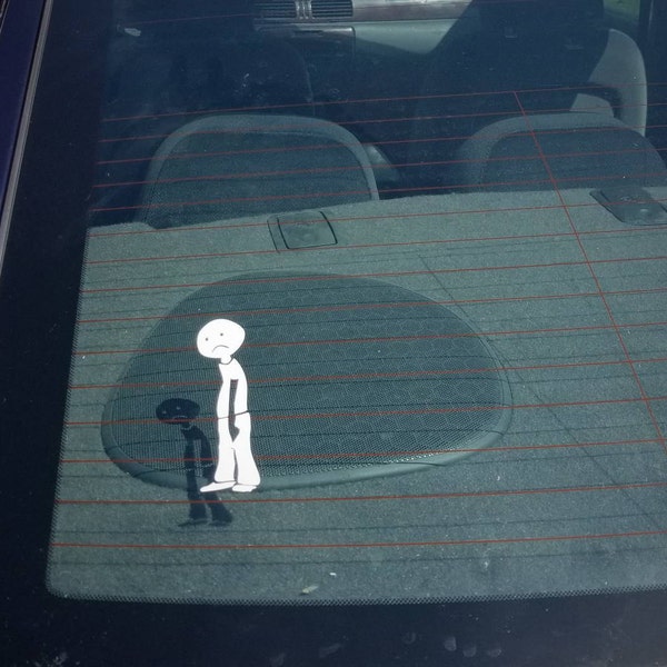 Single Guy or Girl Sad Stick Figure Family Vinyl Bumper Sticker. All ...