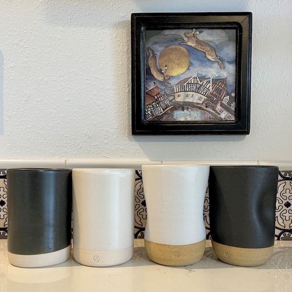 Medium Indent Ceramic Mug/thumbprint Tumblers/minimalist Tea Cup - Etsy