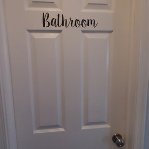 Bathroom Door Decal, Bathroom Decal, Bathroom Door Decals, Door Decal ...