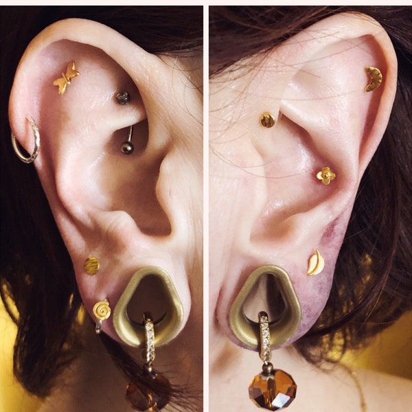 Moon Helix Piercing Tragus Backing 16g Tragus Piercing Moon Tragus ...