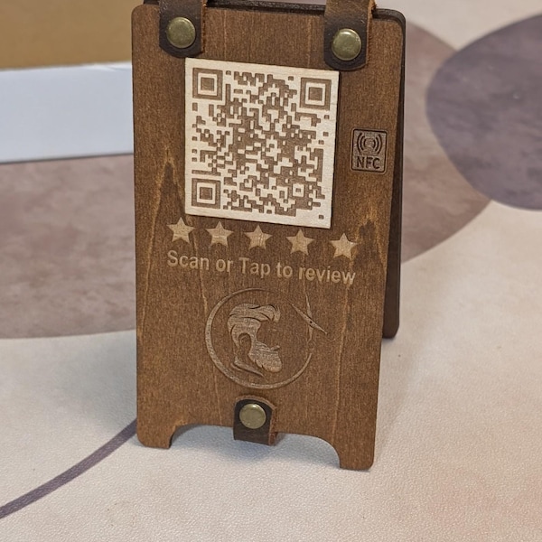 Business Customized Google Review Stand With NFC, 3D Qr Code, Engraved ...