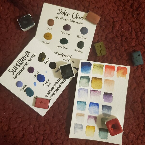 Handmade Watercolor Paints - SUPERNOVA - Artisan Paint Palette, Set of ...