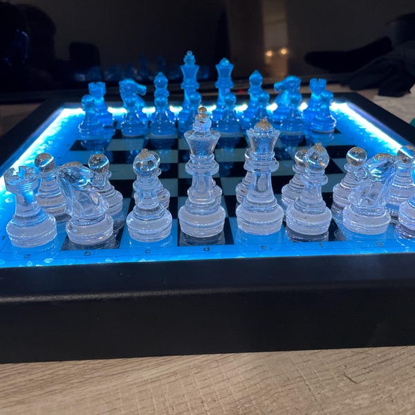 Epoxy Chess Pieces and Chess Board Set, Custom Unique Chess Sets, Resin ...