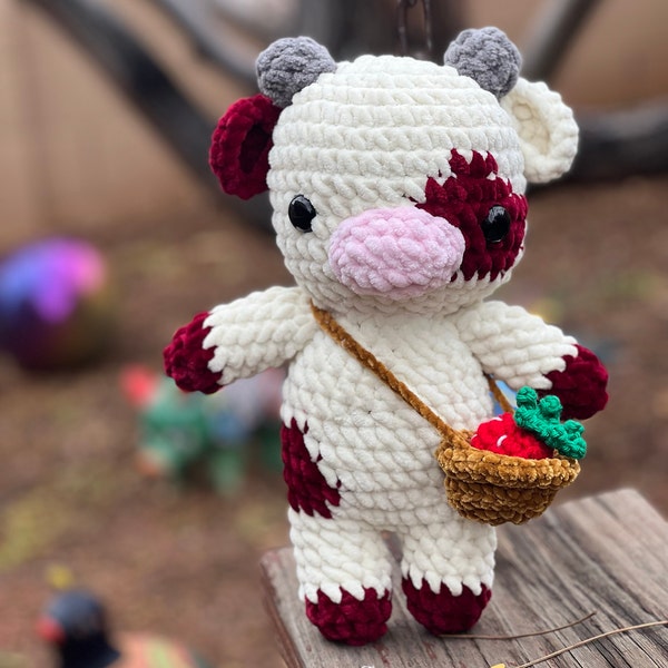 Strawberry Cow Plush, Strawberry Cow Crochet Pattern Pdf, Baby Cow ...