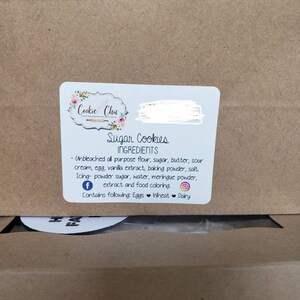 Cottage Food Labels,food Labels, Cottage Food Stickers, Ingredients ...