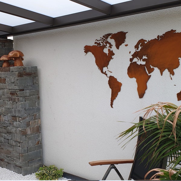 Magnetic Metal World Map. Rusted Steel Map. Industrial World Map. Large ...